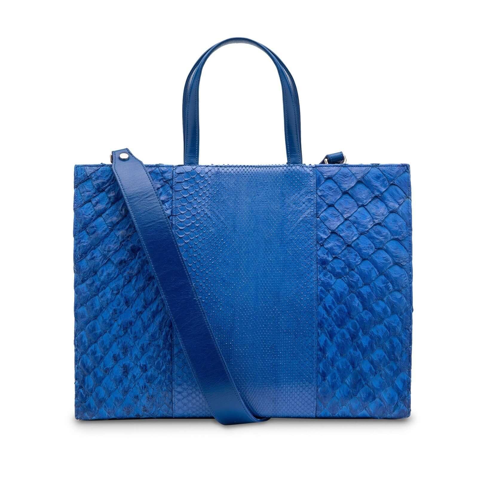 Cobalt Python Braemar Tote | Business Carryall | Piper & Skye
